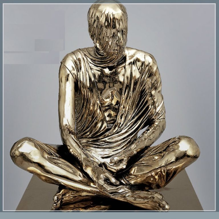 Incredible Gravity-Defying Handmade Metal Man Bronze Sculpture
