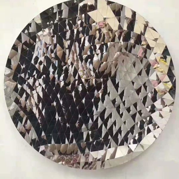 red Concave Mirror Sculpture at the Metropolitan Museum of Art