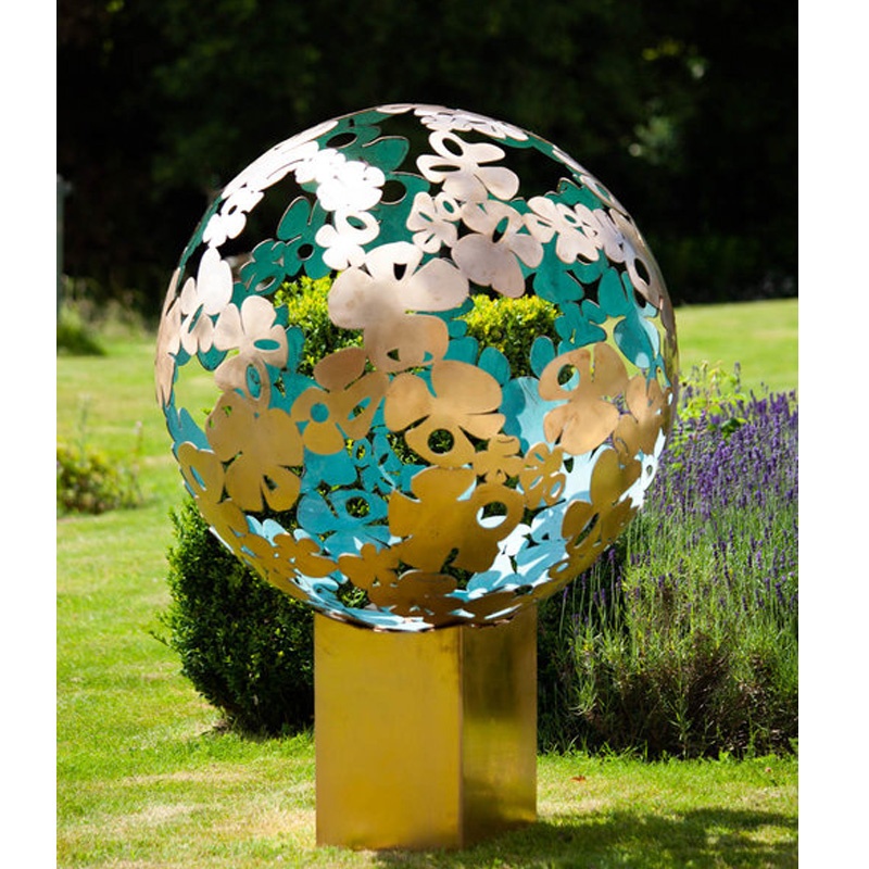Garden Spheres BESPORTBLE Stainless Steel Hollow Metal Balls Mirror ...